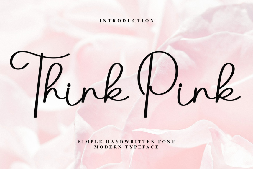 Think Pink Handwritten Font - Befonts