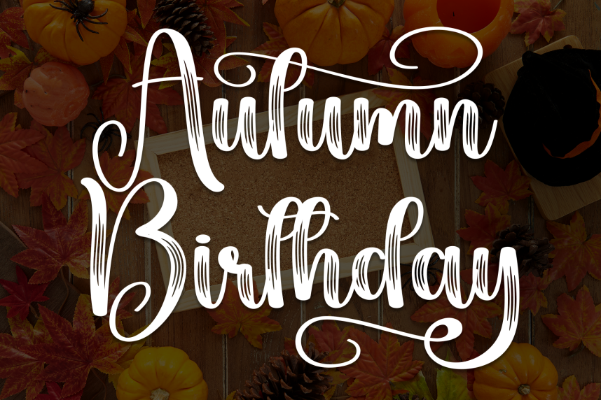 Autumn Birthday Style Script Font - Befonts