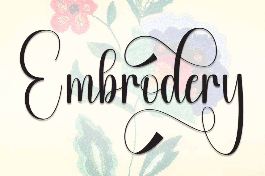 Embrodery Style Script Font - Download Free Font