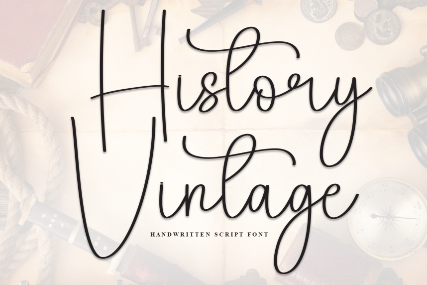 History Vintage Handwritten Script Font - Befonts