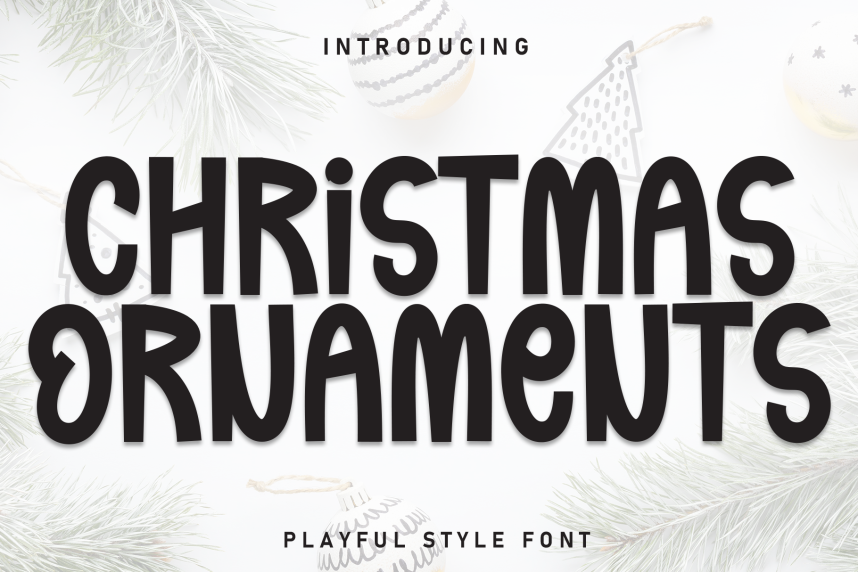 Christmas Ornaments - Playful Style Font - Befonts