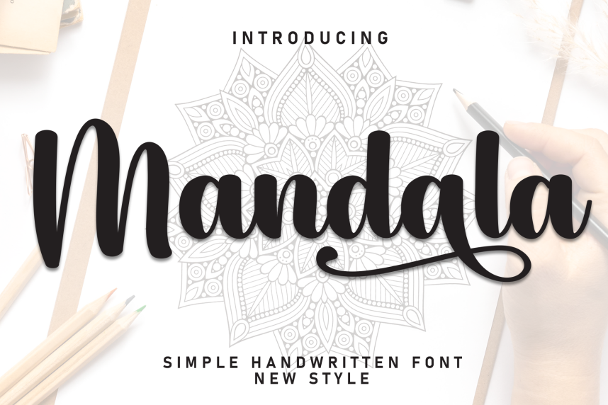 Mandala Style Script Font - Befonts