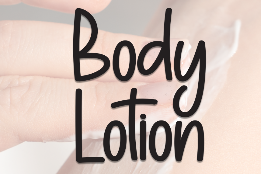 Body Lotion Handmade Font - Befonts