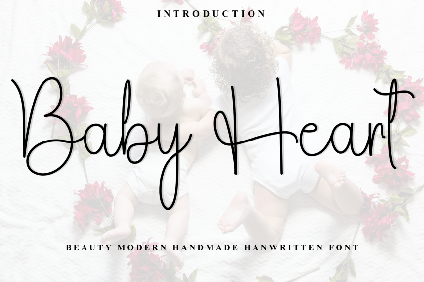 Baby Heart Simple Handwritten Font - Befonts