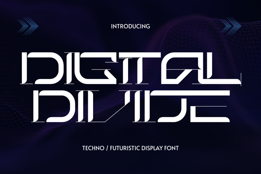 Digital Divide - Futuristic Font - Befonts