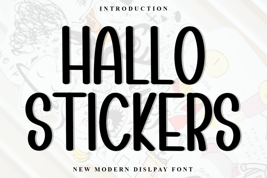 Hallo Stickers - New Modern Display Font - Download Free Font
