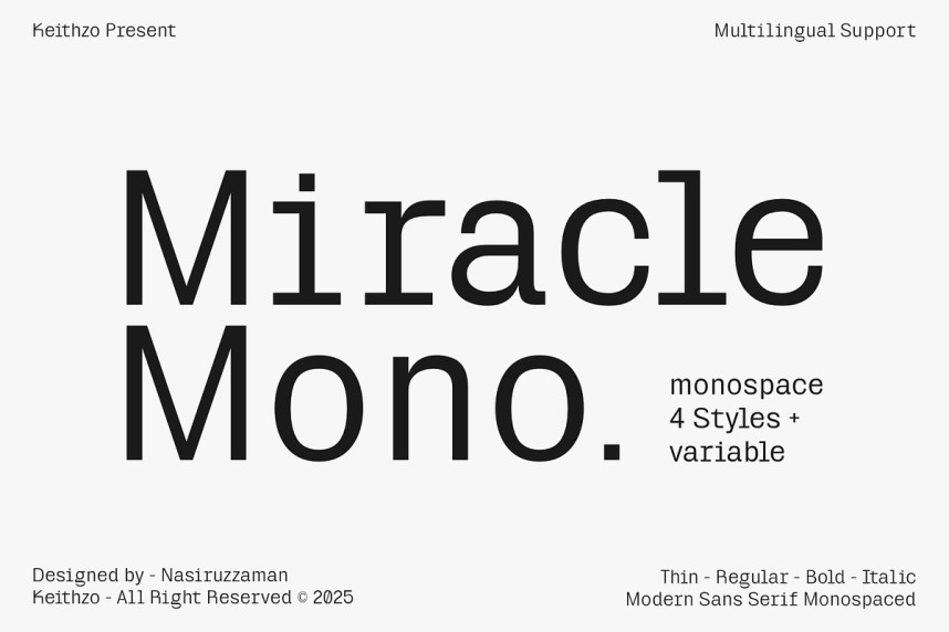 Miracle Mono Font Family - Download Free Font