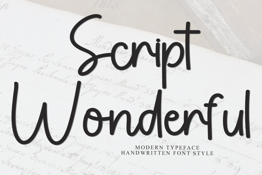 Script Wonderful Script Handwritten Font - Download Free Font