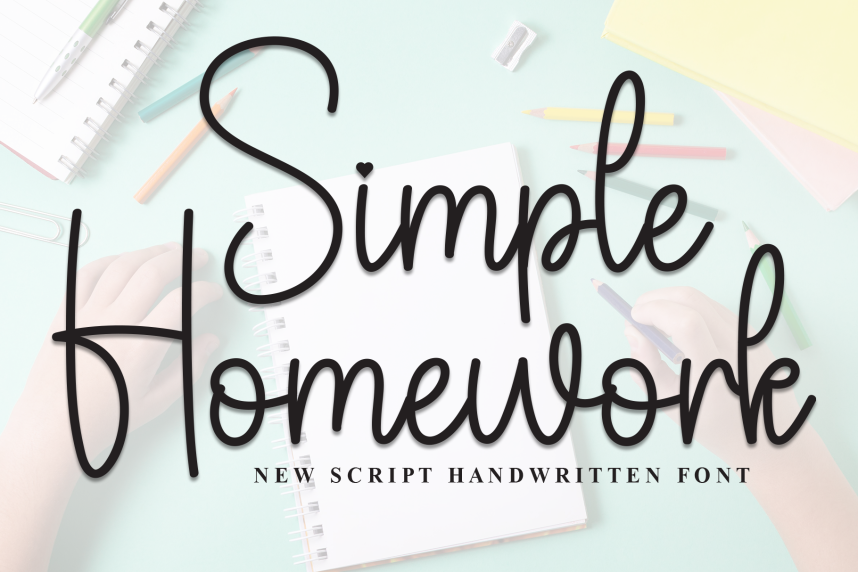 Simple Homework - New Script Handwritten Font - Download Free Font