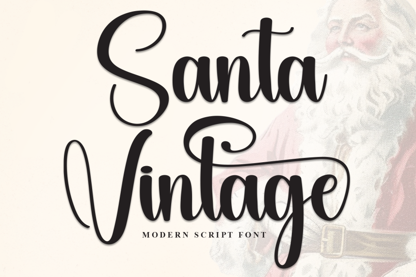 Santa Vintage Style Script Font - Befonts