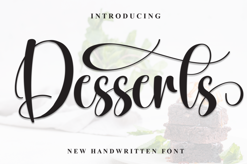 Desserts - Elegant Script Handwritten Font - Befonts