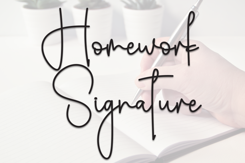 Homework Signature Simple Handwritten Font - Download Free Font