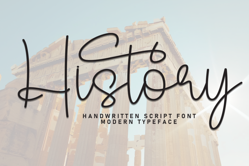 History Simple Handwritten Font - Befonts