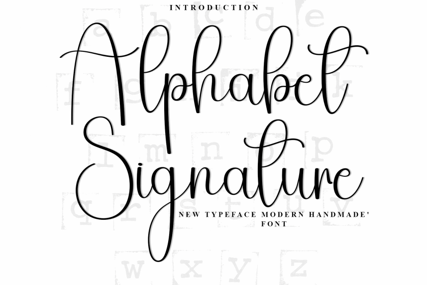 Alphabet Signature Style Script Font - Befonts