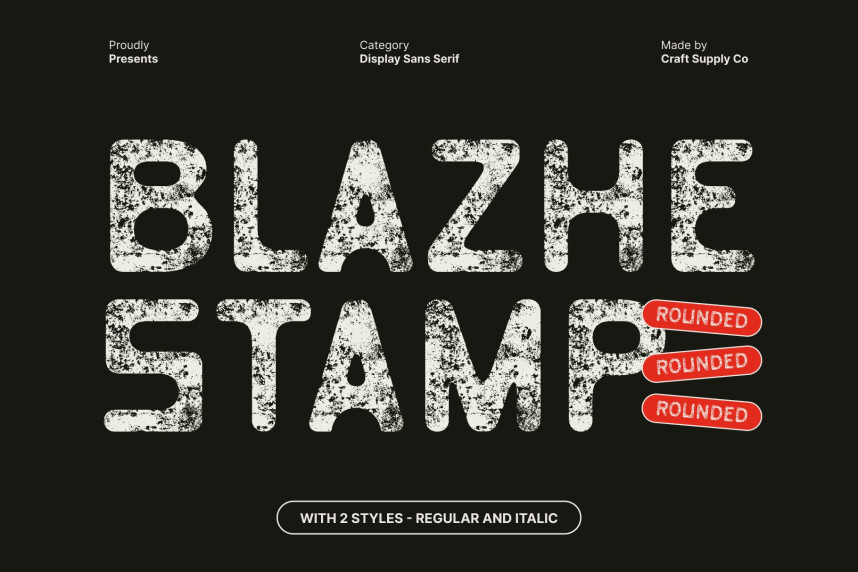 Blazhe Rounded Stamp - Download Free Font