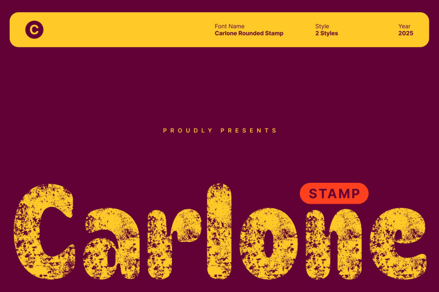 Carlone Rounded Stamp Font - Download Free Font