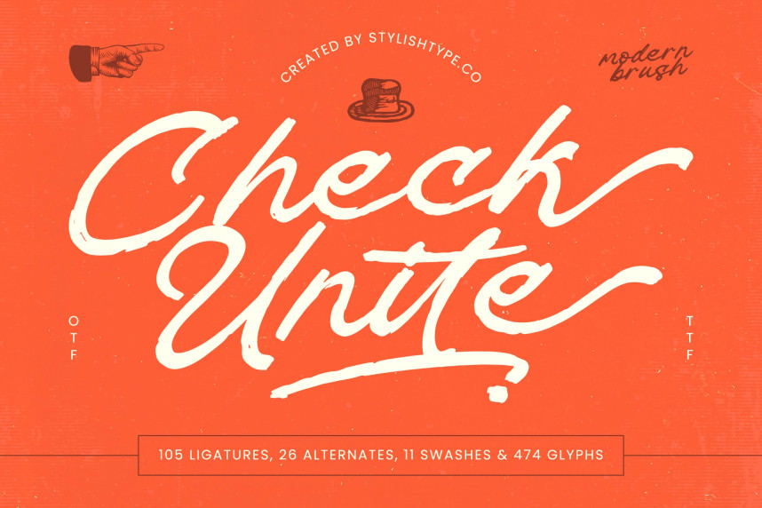 Check Unite - Modern Brush Font - Befonts