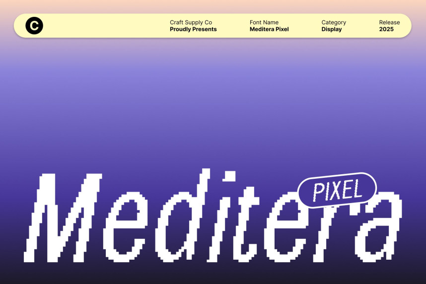 Meditera Pixel Font - Download Free Font