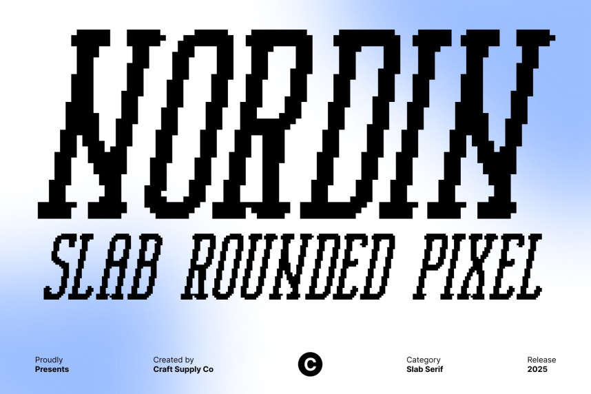 Nordin Slab Rounded Pixel Font - Download Free Font