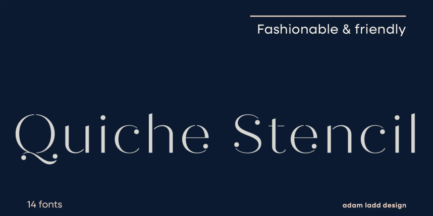 Quiche Stencil Font Family - Download Free Font