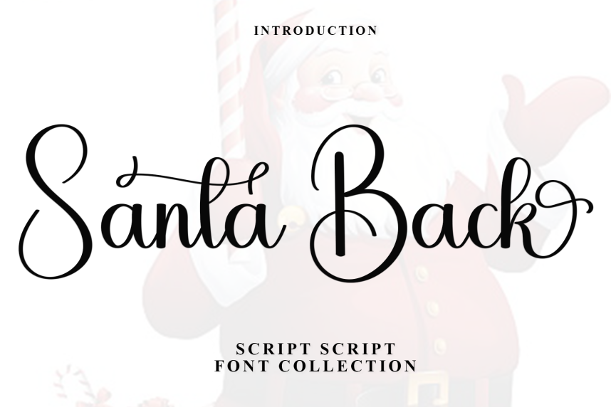 Santa Back Simple Handwritten Font - Befonts