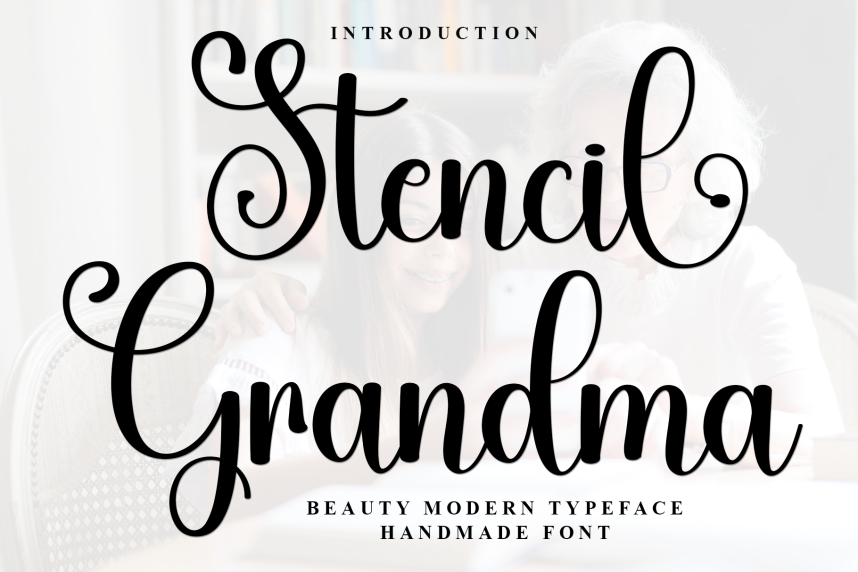 Stencil Grandma Style Script Font - Befonts