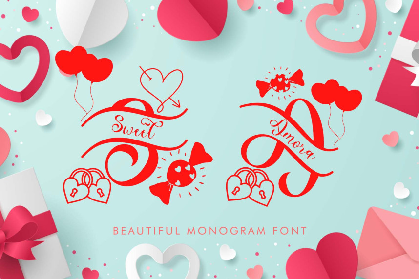 Sweet Amora Monogram Font - Download Free Font