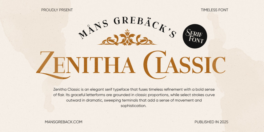 Zenitha Classic Font - Befonts