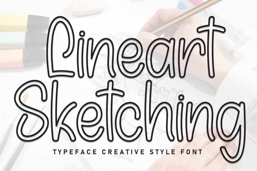 Lineart Sketching - Creative Style Font - Download Free Font