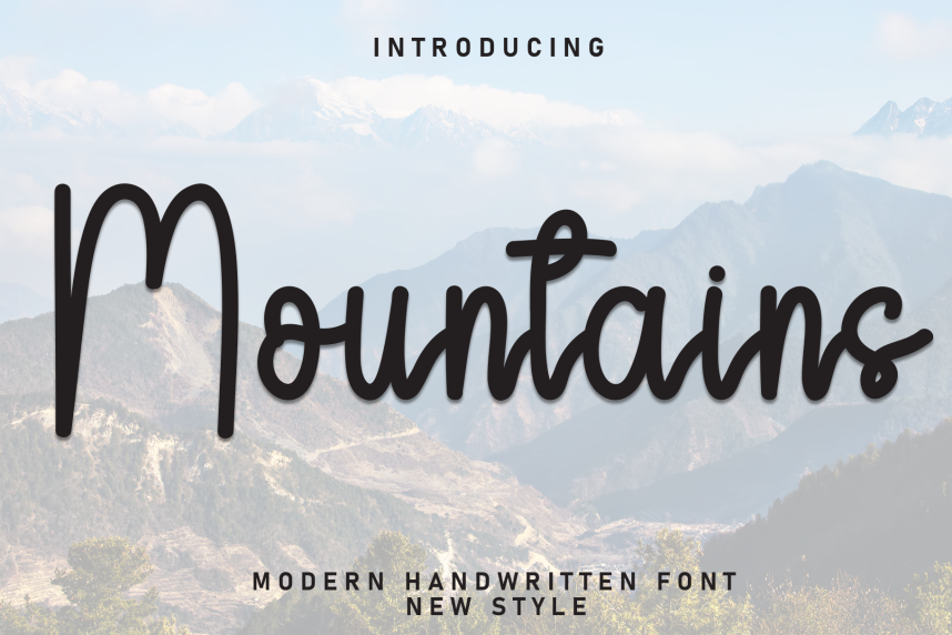 Mountains - Modern Handwritten Font - Download Free Font