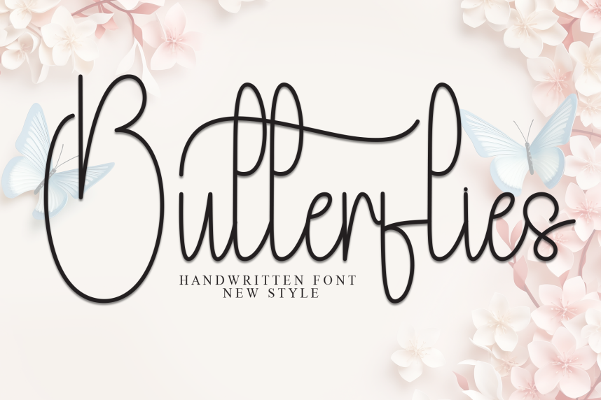 Butterflies Simple Handwritten Font - Download Free Font
