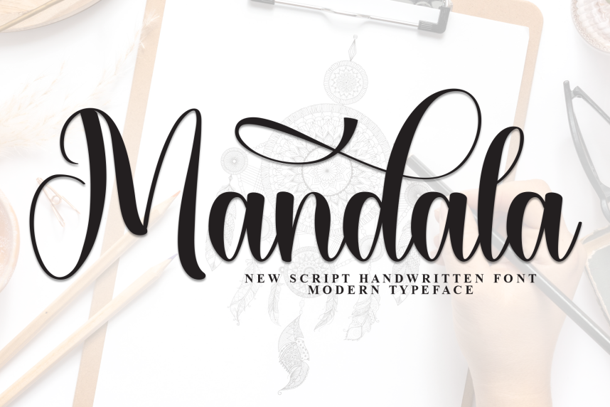 Mandala - Modern Script Handwritten Font - Befonts