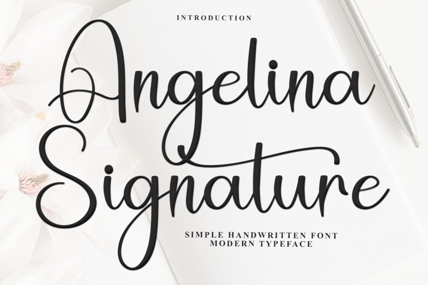 Angelina Signature Style Script Font - Befonts