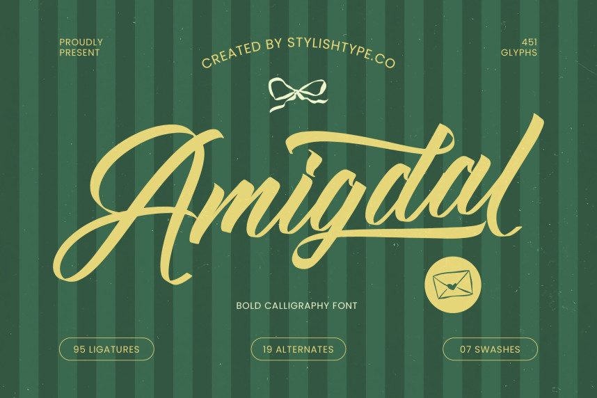 Amigdal - Bold Calligraphy Font - Befonts