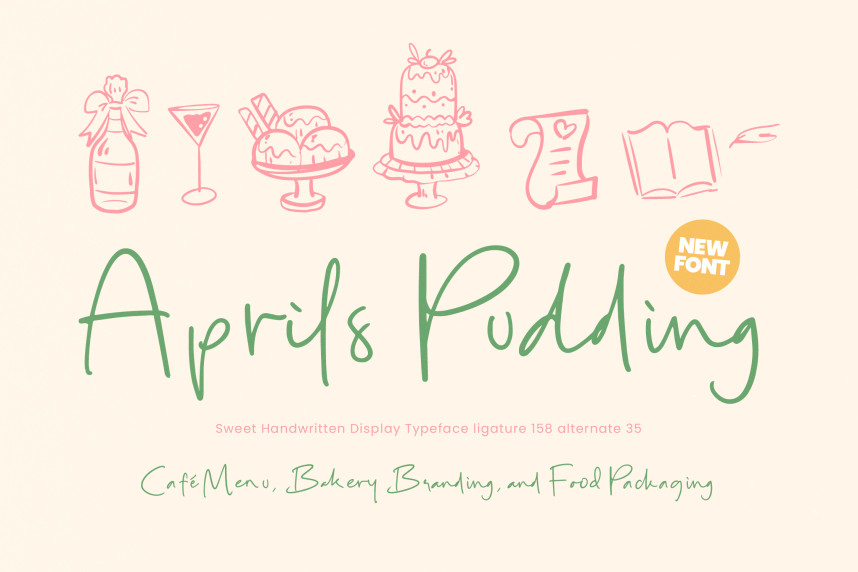 Aprils Pudding - Sweet Handwritten Font - Befonts