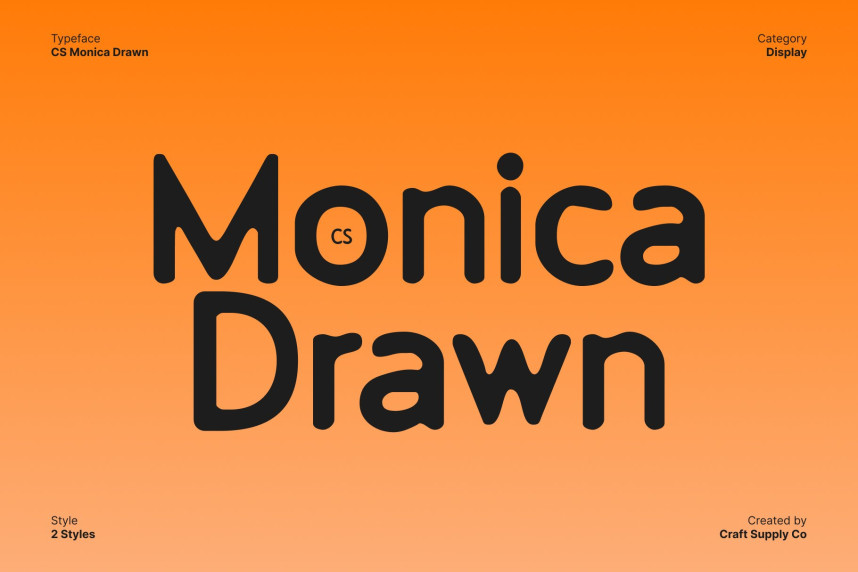 CS Monica Drawn Font - Befonts