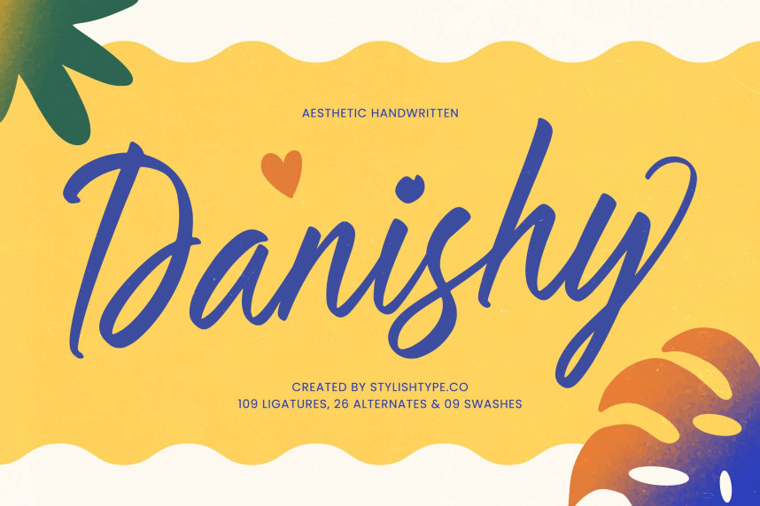 Danishy - Aesthetic Handwritten Font - Befonts
