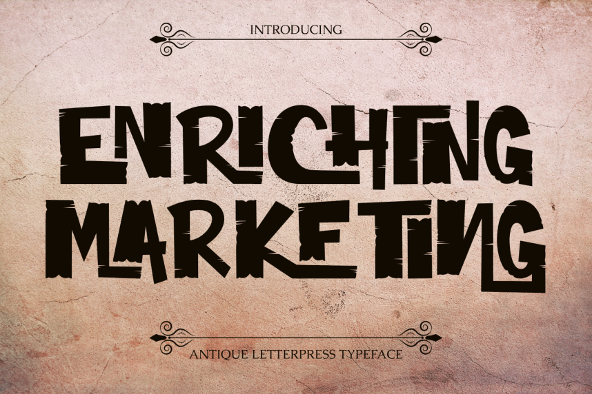 Enriching Marketing - Grunge Font - Befonts