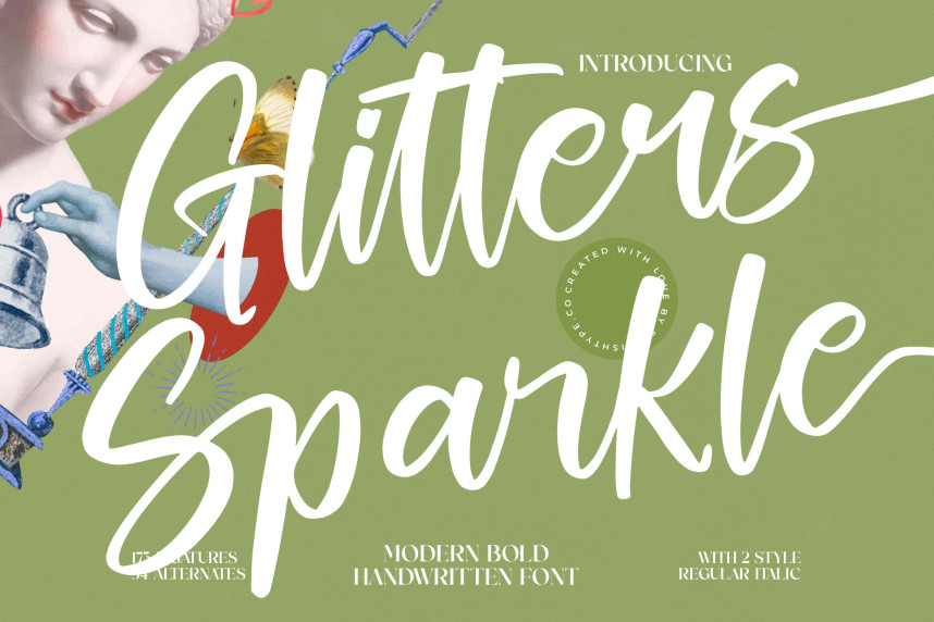 Glitters Sparkle - Modern Bold Handwritten Font - Befonts