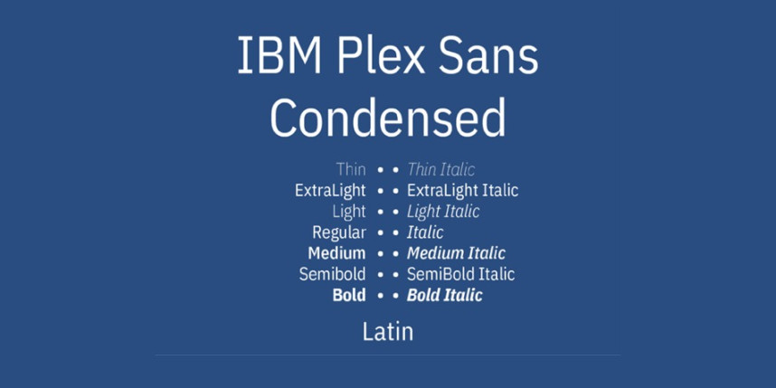 IBM Plex Sans Condensed Font Family - Befonts