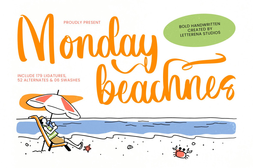 Monday Beachnes - Bold Handwritten Font - Download Free Font