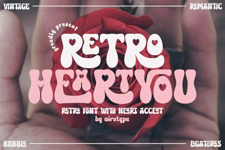 Retro Heart You Font - Befonts