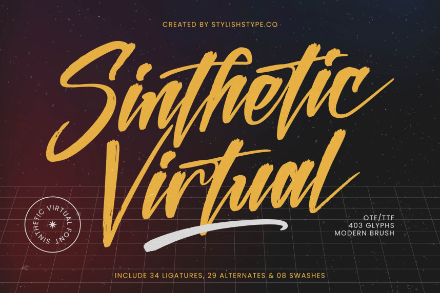 Sinthetic Virtual - Modern Brush Font - Befonts