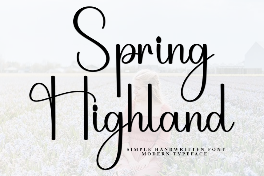 Spring Highland Simple Handwritten Font - Befonts