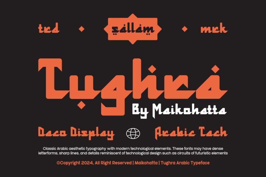 Tughra - Arabic Techno Font - Befonts