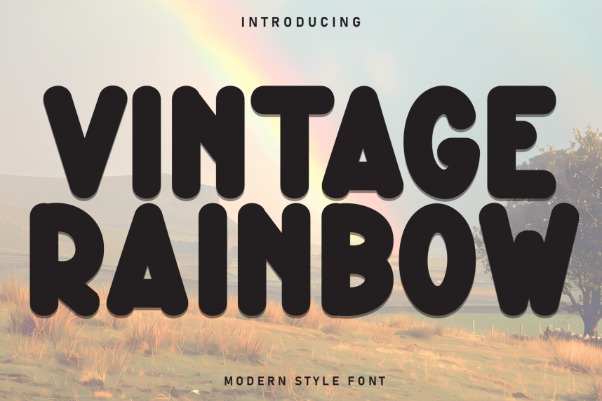 Vintage Rainbow Playful Font - Befonts
