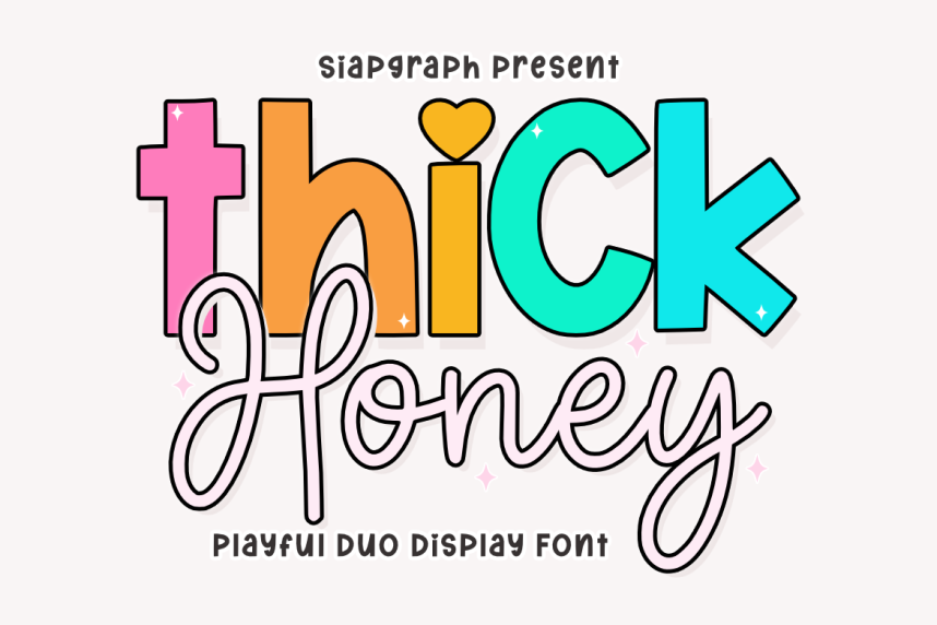 Thick Honey - Playful Quirky Duo Font - Befonts