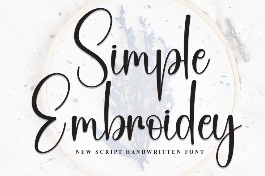 Simple Embroidery – Natural Script Handwritten Font - Befonts