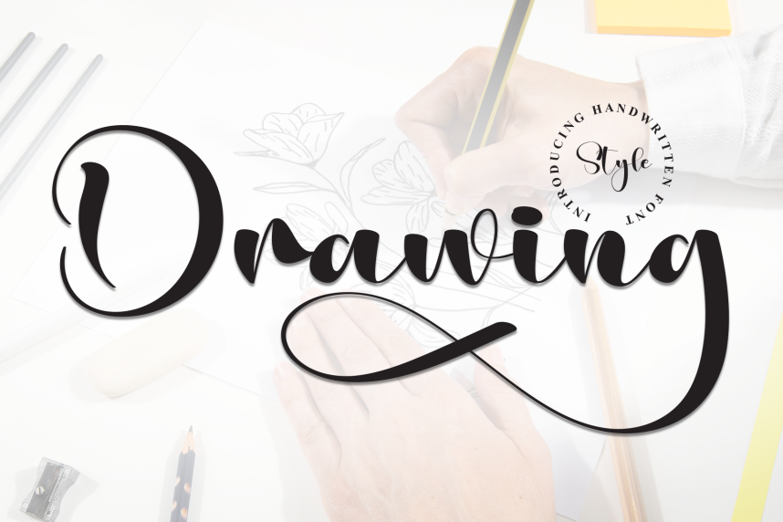 Drawing – Natural Script Handwritten Font - Befonts