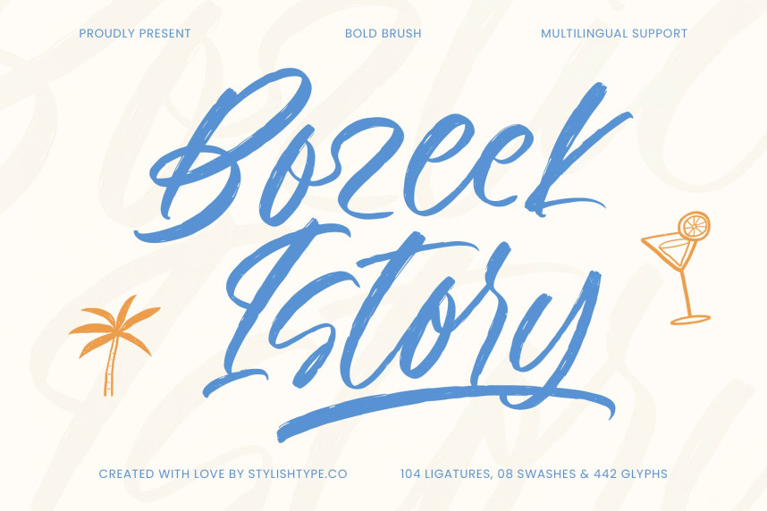 Bozeek Istory - Bold Brush Font - Befonts